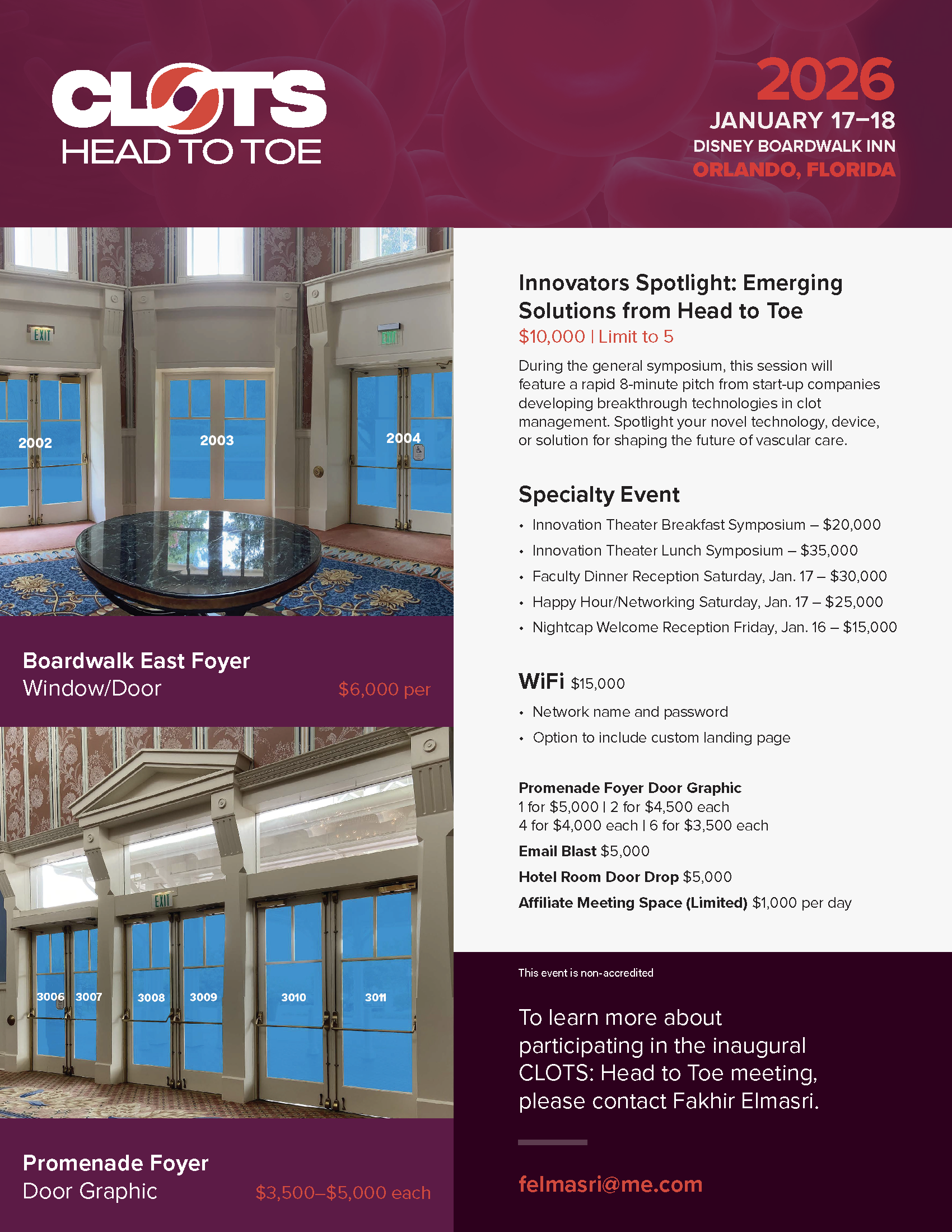 Exhibit & Sponsors | Clots: Head To Toe